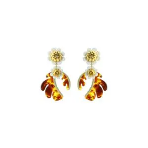 GISSA BICALHO Cosmos Flower Earrings - Brown