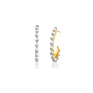 MILOU JEWELRY Oval Hoop Earrings - White