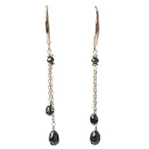 RAHUL'S JEWELS Black Diamond Lariat Earrings
