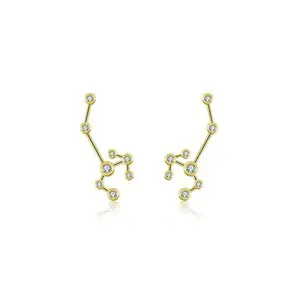 GENEVIEVE COLLECTION Sagittarius Zodiac Diamond Earrings - Gold