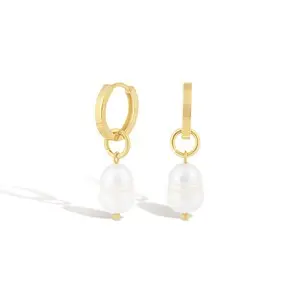 FORMATION CO. JEWELLERY Gaia Pearl Hoop Earrings - Gold