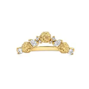 PTERA JEWELRY Hydrangea Floral Contour Ring - Gold