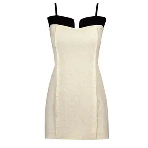 ALINA CERNATESCU Linen Blend Mini Dress - Black