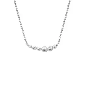 TORY LONG Mini Orb Necklace - Silver