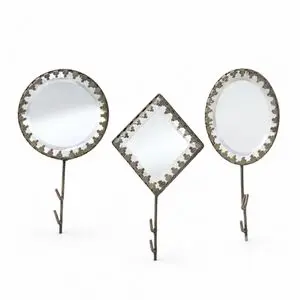 LILA RASA Bevelled Mirror Candle Pin Set Of 3 - Gold
