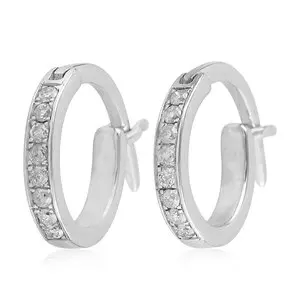 ARTISAN Diamond Huggie Earrings In 10k Gold - White