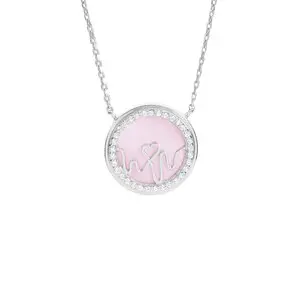 BLOOMTINE | EARTH ANGEL HQ Sterling Locket With Rose Quartz, Mother Of Pearl & Black Onyx - Silver