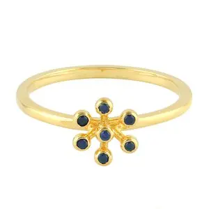 ARTISAN 14k Yellow Gold Sapphire Starburst Ring - Gold/blue