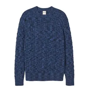 SALTS CASHMERE Space Dyed Cable Crew Neck Sweater