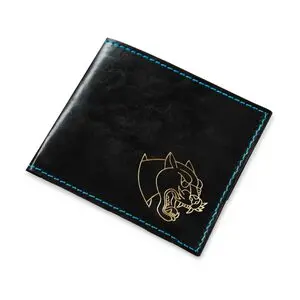 VIDA VIDA Panther Leather Card Wallet Blue - Black