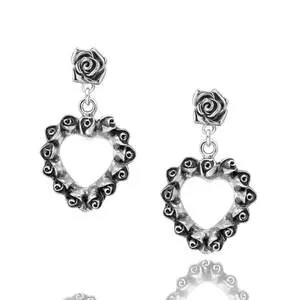 UNALOE Loveyou Heart Drop Earrings - Silver