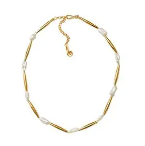 ADRIANA PAPPAS DESIGNS Biwa Pearl And Gold Plated Necklace - Yellow