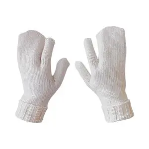 LONDON ATELIER BYPRODUCT Two Finger Knitted Mitten Gloves - Beige