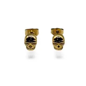 JAGGED HALO JEWELRY Skull Micro Stud Earrings - Gold