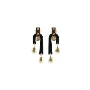 GISSA BICALHO Deco Libra Dangle Earrings - Black/gold