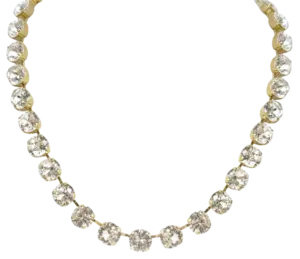 LAURA GRAY Adjustable Diamond Crystal Riviera Necklace