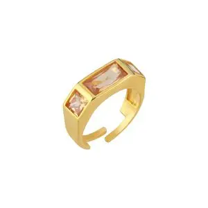 LINYA JEWELLERY Vega Crystal Stone Ring - Brown