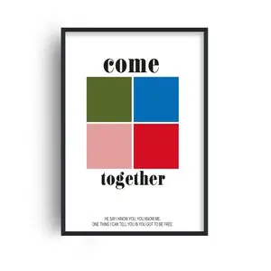 FANCLUB Come Together Beatles Music Song Lyrics Art Print - White