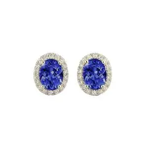 JUVETTI  Mina White Gold Earrings With Blue Sapphire And Diamonds - Blue/white
