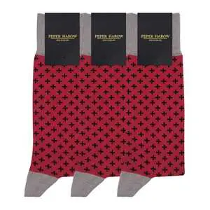 PEPER HAROW - MADE IN ENGLAND Peper Harow Crosslet Socks Bundle - Red