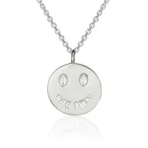 CARTOGRAPHY Smiley Pendant Necklace - Silver