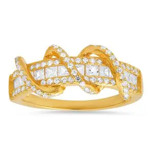 KYLIE HARPER Exotic Twist Cz Band Ring - Gold