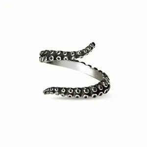 PERRY GARGANO Tentacle Wrap Octopus Ring - Silver