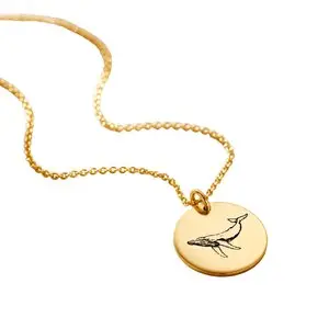 Female Engraved Logo Pendant Necklaces