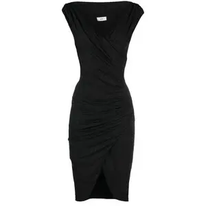 NISSA Glittered Ruched Midi Dress
