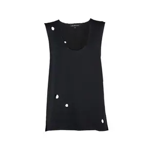 UNA BERZINA Grunge-style Cotton Top With Distressed Details