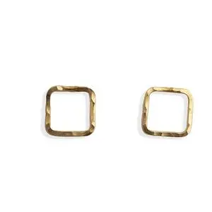 KATE KOEL 14k -filled Hammered Square Stud Earrings