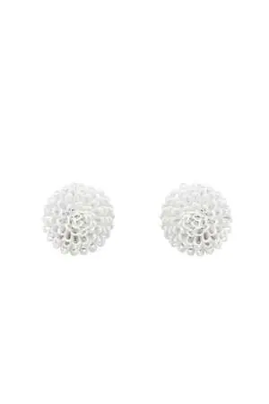 Pat’s Jewelry Single Pompom Clip Earrings - White