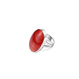 FV JEWELLERY La Stèle Carnelian Ring - Red/silver