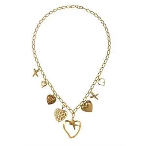 CARAMEL VINTAGE JEWELLERY Vintage Love & Kisses Plated Necklace