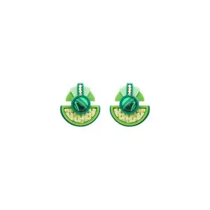GISSA BICALHO Jaci Pale Acrylic And Raffia Earrings - Green