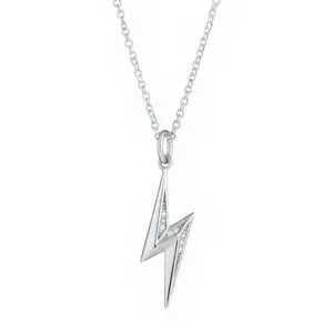 SCREAM PRETTY Sparkling Lightning Bolt Slider Necklace - Silver