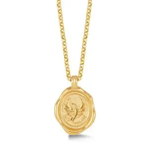 DOWER & HALL Fly High Phoenix Talisman Vermeil Necklace - Gold