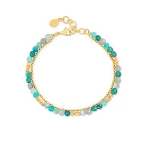 DOWER & HALL Ocean Orissa Vermeil Gemstone Beaded Bracelet - Gold
