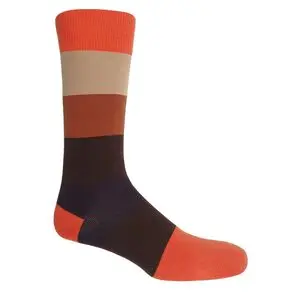 PEPER HAROW - MADE IN ENGLAND Block Stripe Socks - Orange