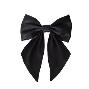 SYLKI Satin Bow Hair Clip Black