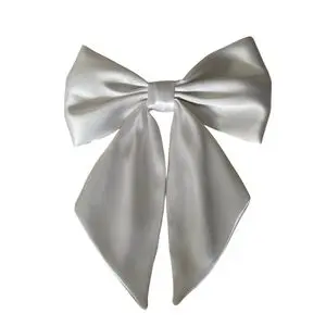 SYLKI Satin Bow Hair Clip - White
