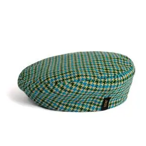 SIBI HATS Chester Green Tartan Beret - Blue/green