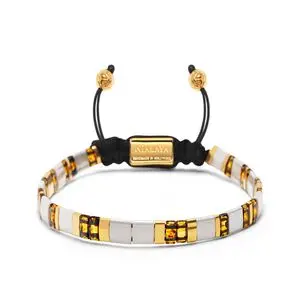 NIALAYA JEWELRY Beaded Bracelet - Gold/white