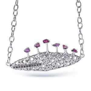 GERMAN KABIRSKI Silver Notos Necklace With Ruby And Garnet - Purple/silver