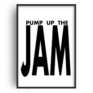 FANCLUB Pump Up The Jam Retro Music Giclée Art Print - Black