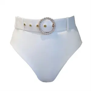 LULA-RU Daphne High-waisted Bikini Bottom - White