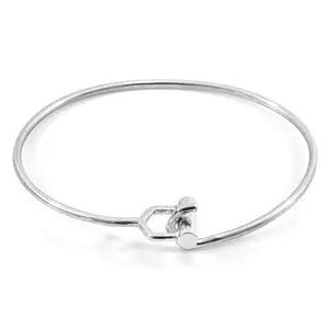 ANCHOR & CREW Hardy Buckle Midi Geometric Bangle - Silver