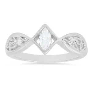 KYLIE HARPER Sterling Marquise-cut Filigree Ring - Silver