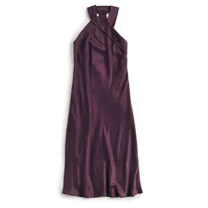 Mionè Halter Neck Silk Midi Dress