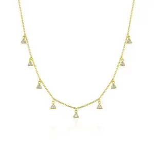 SPERO LONDON Jewelled Triangle Station Necklace - Gold